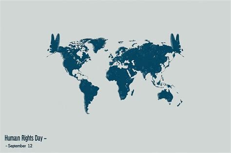 World Map With Colorful Swirl Pattern Human Rights Day 12 Premium Ai