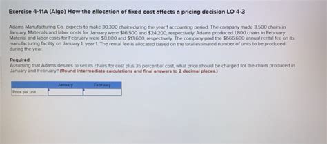 Solved Exercise 4 11a Algo How The Allocation Of Fixed