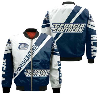 Georgia Southern Eagles Logo Bomber Jacket Cross Style Ncaa Bluefink