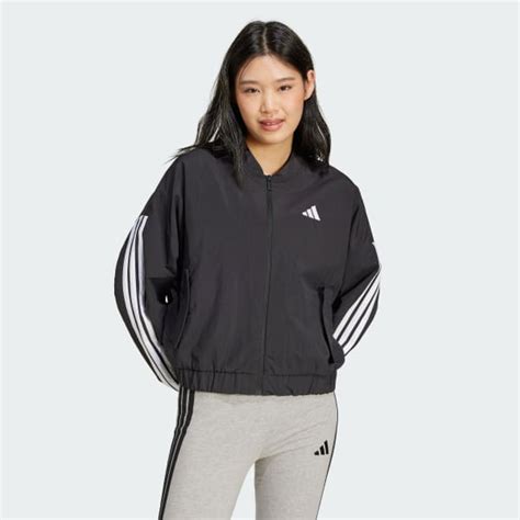 Adidas Essentials 3 Stripes Lifestyle Woven Bomber Jacket Black