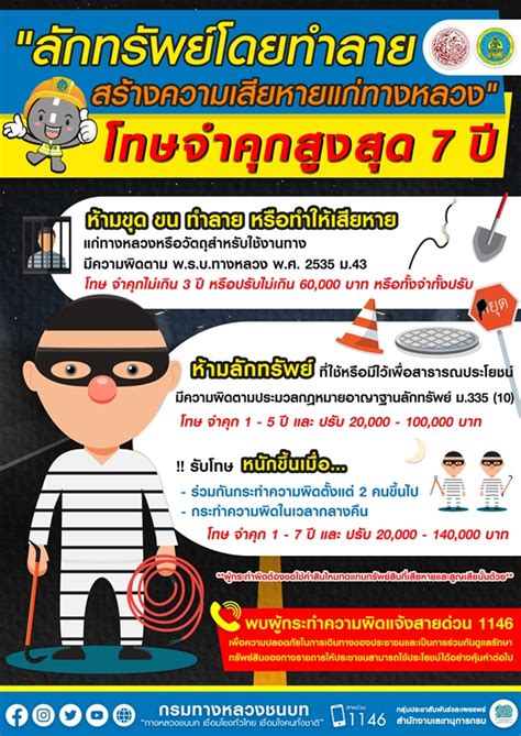 กรมทางหลวงชนบท เตือนลักทรัพย์ของทางราชการมีโทษจำคุกสูงสุด 7 ปี Thailand Plus Online