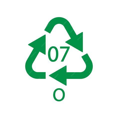 O 07 Recycling Code Symbol Plastic Recycling Vector Polyethylene Sign