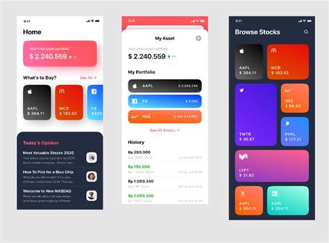 colorful stock app ios ui kit figma template ui4free