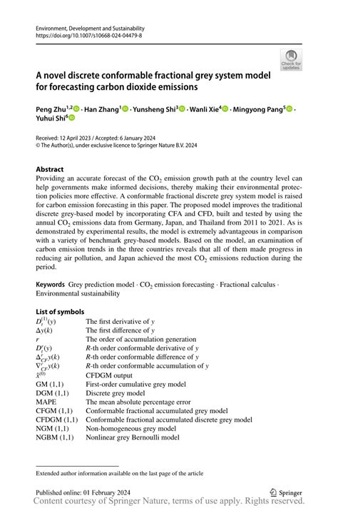 A Novel Discrete Conformable Fractional Grey System Model For Forecasting Carbon Dioxide Emissions