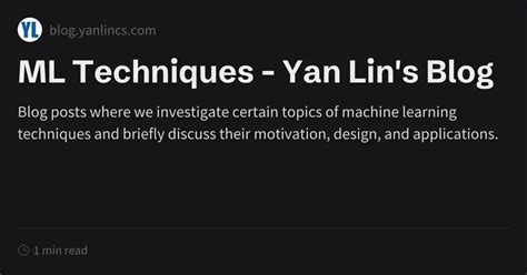 Ml Techniques Yan Lins Blog