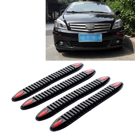 4 Pcs 유니버설 패션 간단한 충돌 방지 바 자동차 바디 보호 스트립 자동차 보호 바 블랙