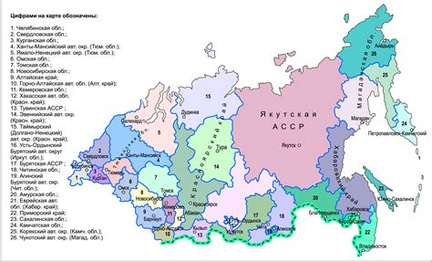Карта сибири на карте россии