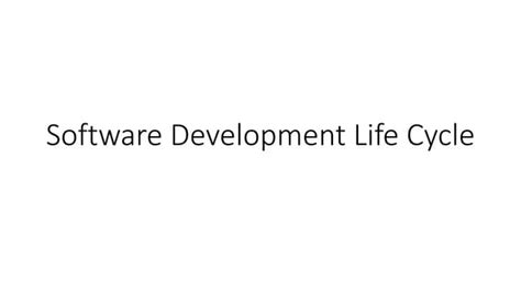 Sdlc Software Development Life Cycle Pptx Operating Systems