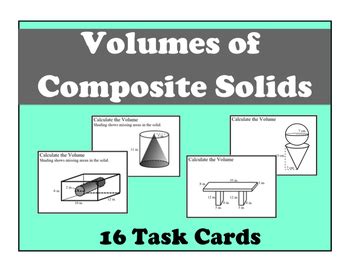 Volume Of Composite Solids Task Cards By Current Mood Inspired TpT
