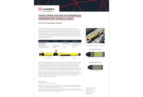 Iver3 Ep Open System Auv Data Sheet L3harris® Fast Forward