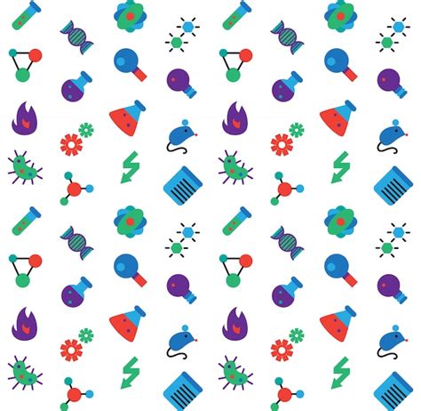 Premium Vector Science Icons Seamless Pattern Laboratory Biology