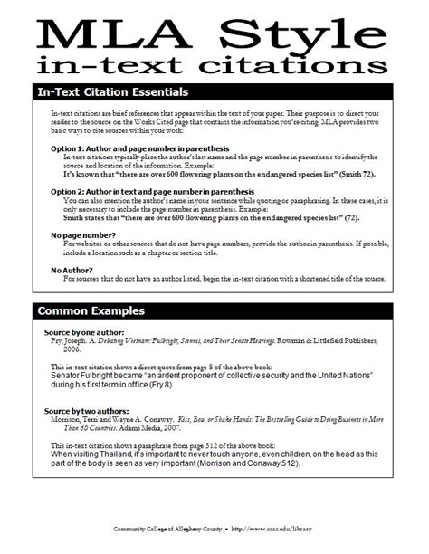Examples Of Mla In Text Citations For Websites By Getcitation