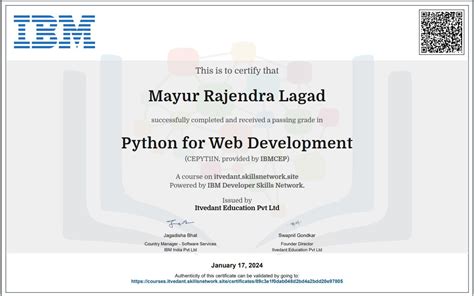 Mayur Lagad On Linkedin Python Webdevelopment Ibm Certificationcomplete