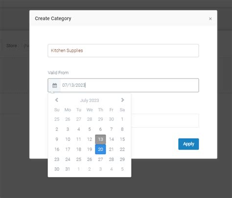 Providing Validity Date To Categories