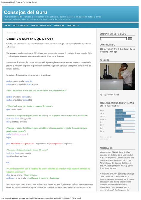 Pdf Consejos Del Gurú Crear Un Cursor Sql Server Dokumentips