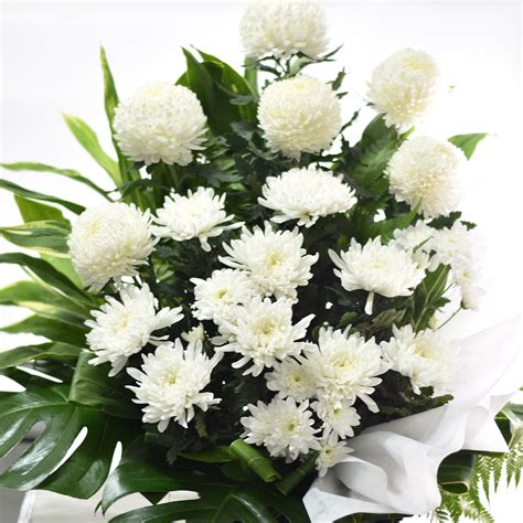 Online White Ball Mums Flower Stand T Delivery In Singapore Fnp