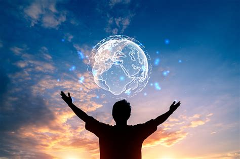 글로벌 네트워크 연결 과학 및 통신 개념의 혁신적인 기술 인간의 손에 지구 지구의 날 에너지 절약 35 39세에 대한 스톡 사진 및 기타 이미지 Istock