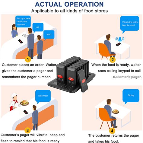 Hanchen Restaurant Pager System Social Distancing Buzzer Wireless Calling System