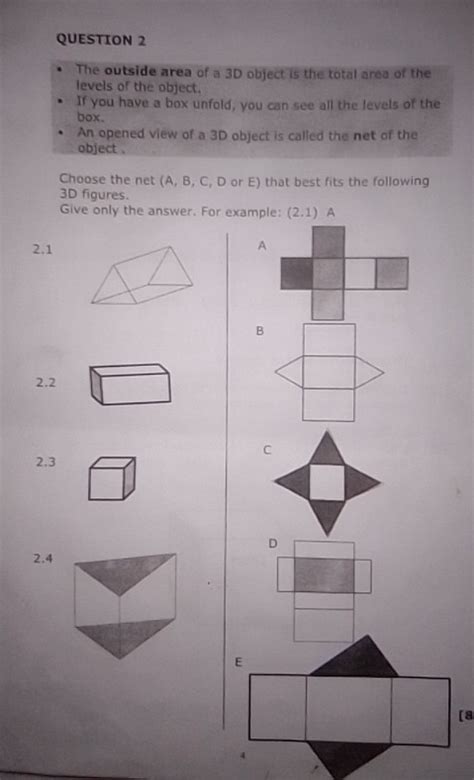 solved the outside area of a 3d object is the total area of the levels