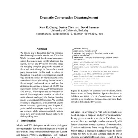 Dramatic Conversation Disentanglement Acl Anthology