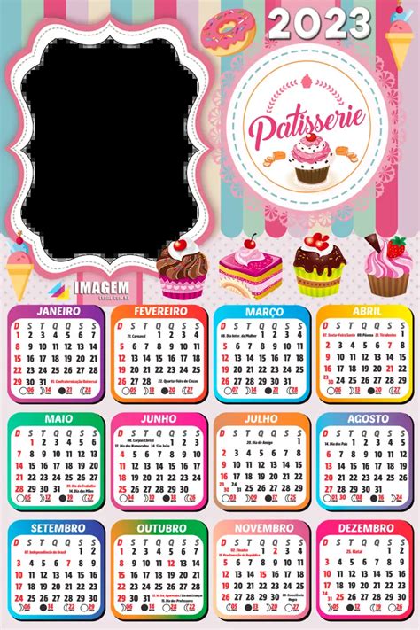 Moldura Png Para Colar Imagem Calendário 2023 Patisserie Imagem Legal