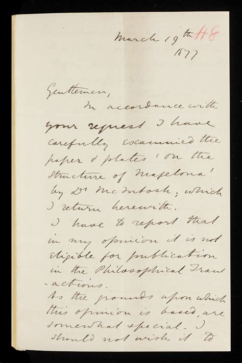 Referees Report By Edwin Ray Lankester On A Paper On The Structure