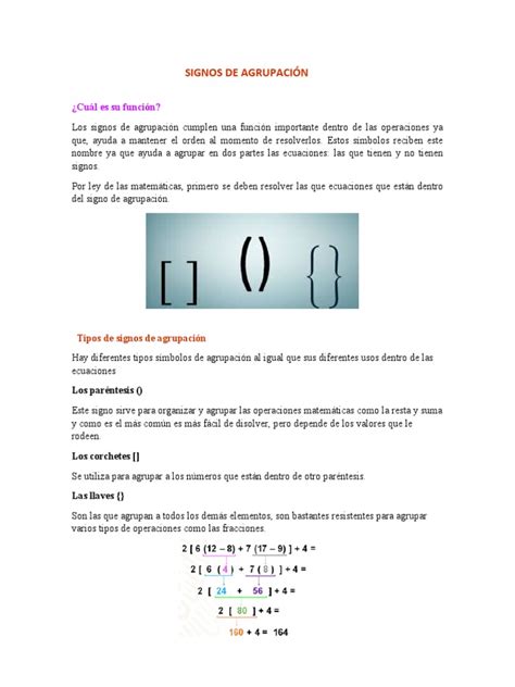 Signos De Agrupacion Pdf