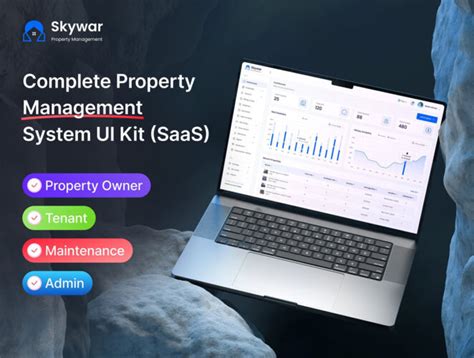 150屏物业管理系统网页设计用户界面ui套件模板 Skywar Complete Property Management System Ui Kit 格外视觉uiguicn 国外