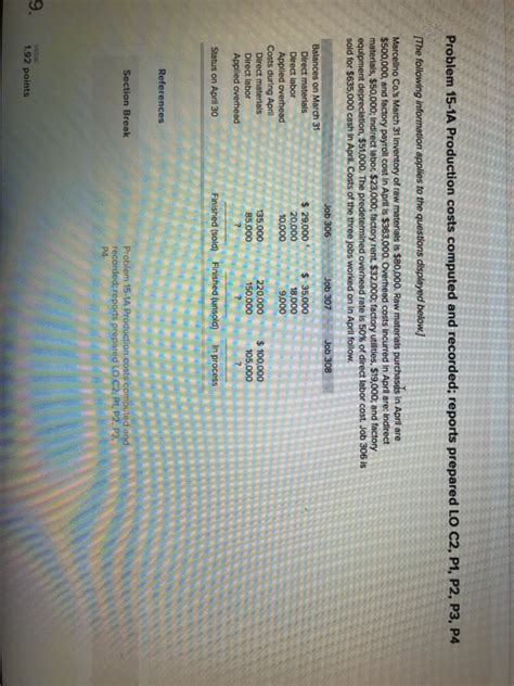 Solved Problem 15 1A Production Costs Computed And Recorded Chegg Com