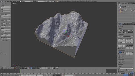 combining course and terrain models with boolean modifiers in blender