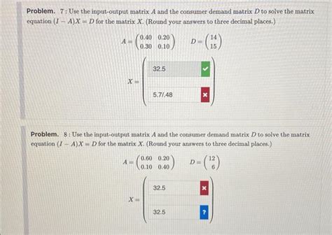 Solved Problem 7 Use The Input Output Matrix A And The