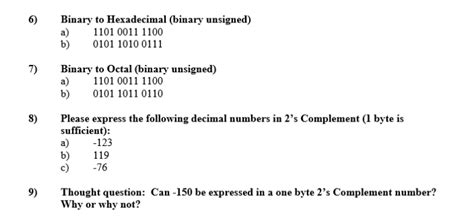 Solved 6 Ary To Hexadecimal Binary Unsigned A 1101 0011