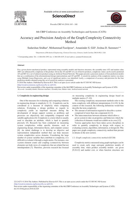 Pdf Accuracy And Precision Analysis Of The Graph Complexity