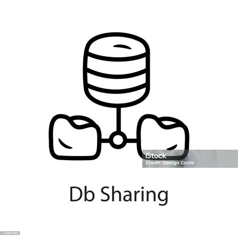 Db 공유 개요 아이콘 디자인 그림입니다 흰색 배경 Eps 10 파일의 데이터 기호 날씬한에 대한 스톡 벡터 아트 및 기타