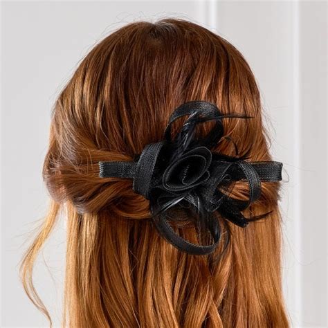 Black Fascinator Clip Jon Richard