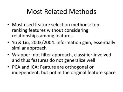 Ppt Minimum Redundancy And Maximum Relevance Feature Selection