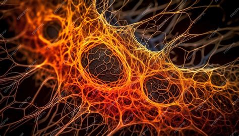 Premium Photo Abstract Biology Magnified Nerve Cell Synapse Communication Generated By Ai