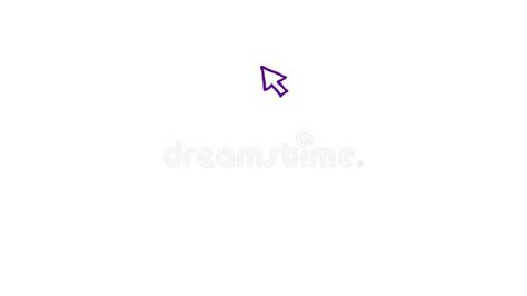 Animated Violet Symbol Of Mouse Cursor Arrow With Rays Clicks Icon In Sketch Style Stock