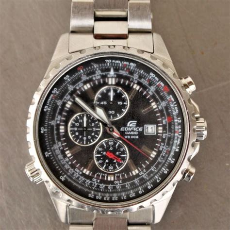 Casio Ef 527 Edifice Wr100m Analog Chronograph Mens Diver Watch Works