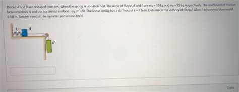 Solved Blocks A And B Are Released From Rest When The Spring