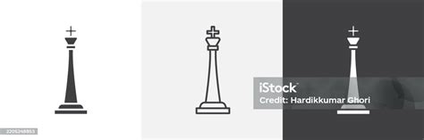 체스 왕 아이콘은 얇은 선 검은 색입니다 평평하고 간단한 벡터 기호 그림입니다 0명에 대한 스톡 벡터 아트 및 기타 이미지 0명 개념 개념과 주제 Istock