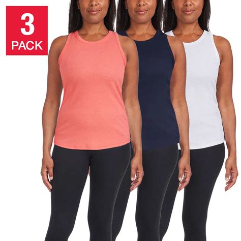 Danskin Womens Workout Activewear 3 Pack Soft Ribbed Racerback Tank Top