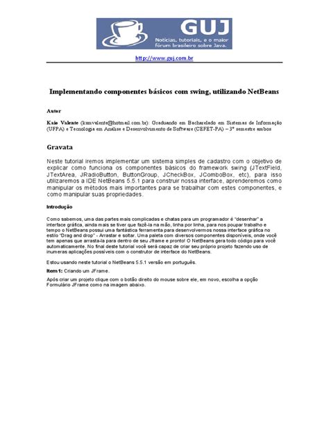 Java Swing Com Netbeans Guj Pdf