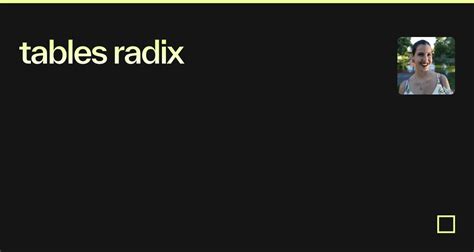 tables radix codesandbox