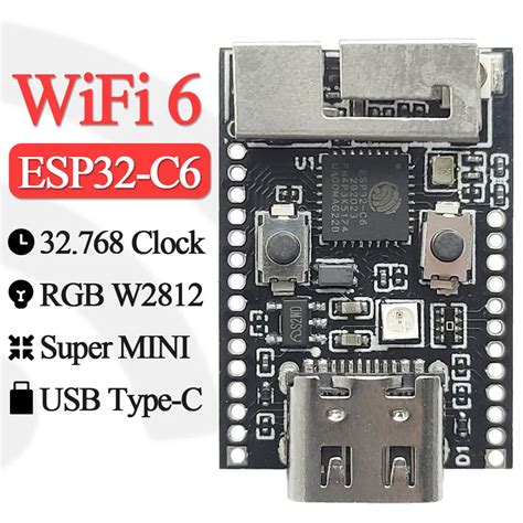 Wifi 6 Esp32 C6 Development Board Wifi Module With 32 768 Crystal Oscillator Rgb Led Risc