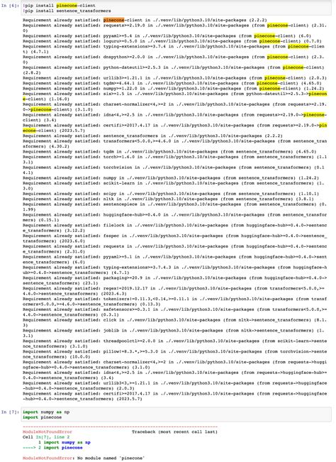 modulenotfounderror support pinecone community
