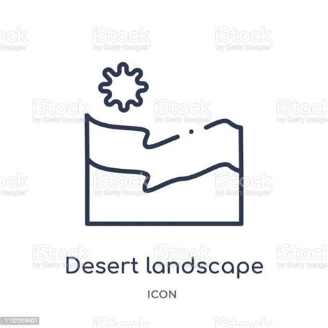 사막 개요 컬렉션에서 선형 사막 풍경 아이콘입니다 얇은 선 사막 풍경 벡터 흰색 배경에 고립입니다 사막 풍경 유행 그림 0명에 대한 스톡 벡터 아트 및 기타 이미지 Istock