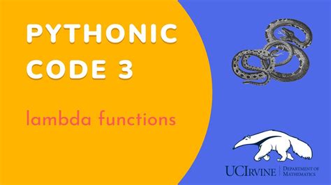 Pythonic Code 3 Lambda Functions Youtube