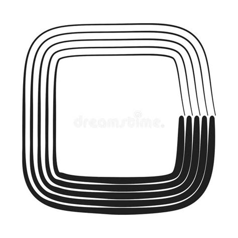 Concentric Square Element Square With Drawn Lines Vector Illustration Element Stock Vector