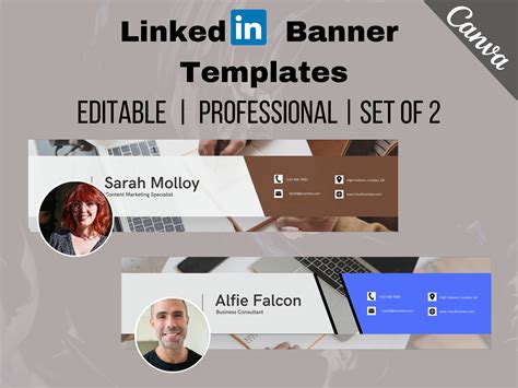 Linkedin Banner Canva Editable Template Minimalist Banner Design Profile Branding Header